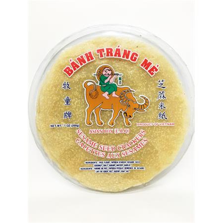 Asian Boy Bánh Tráng Mè (Sesame Rice Crackers) White 200g from Buy ...