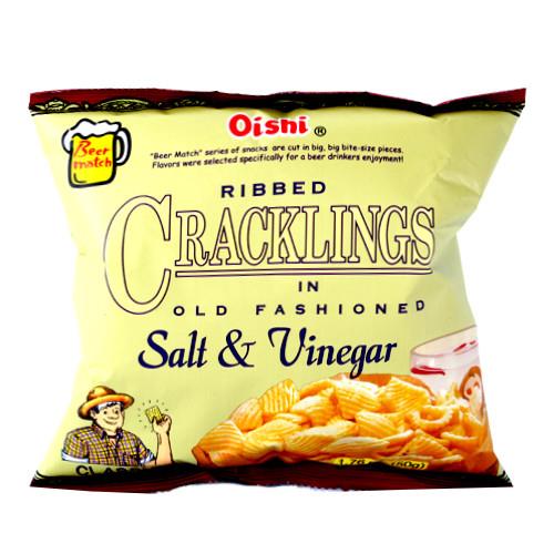 Oishi Ribbed Cracklings Salt & Vinegar 50g from Buy Asian Food 4U